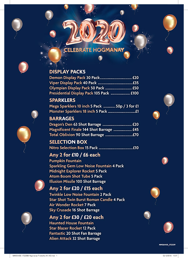 Fireworks available in store at Morrisons